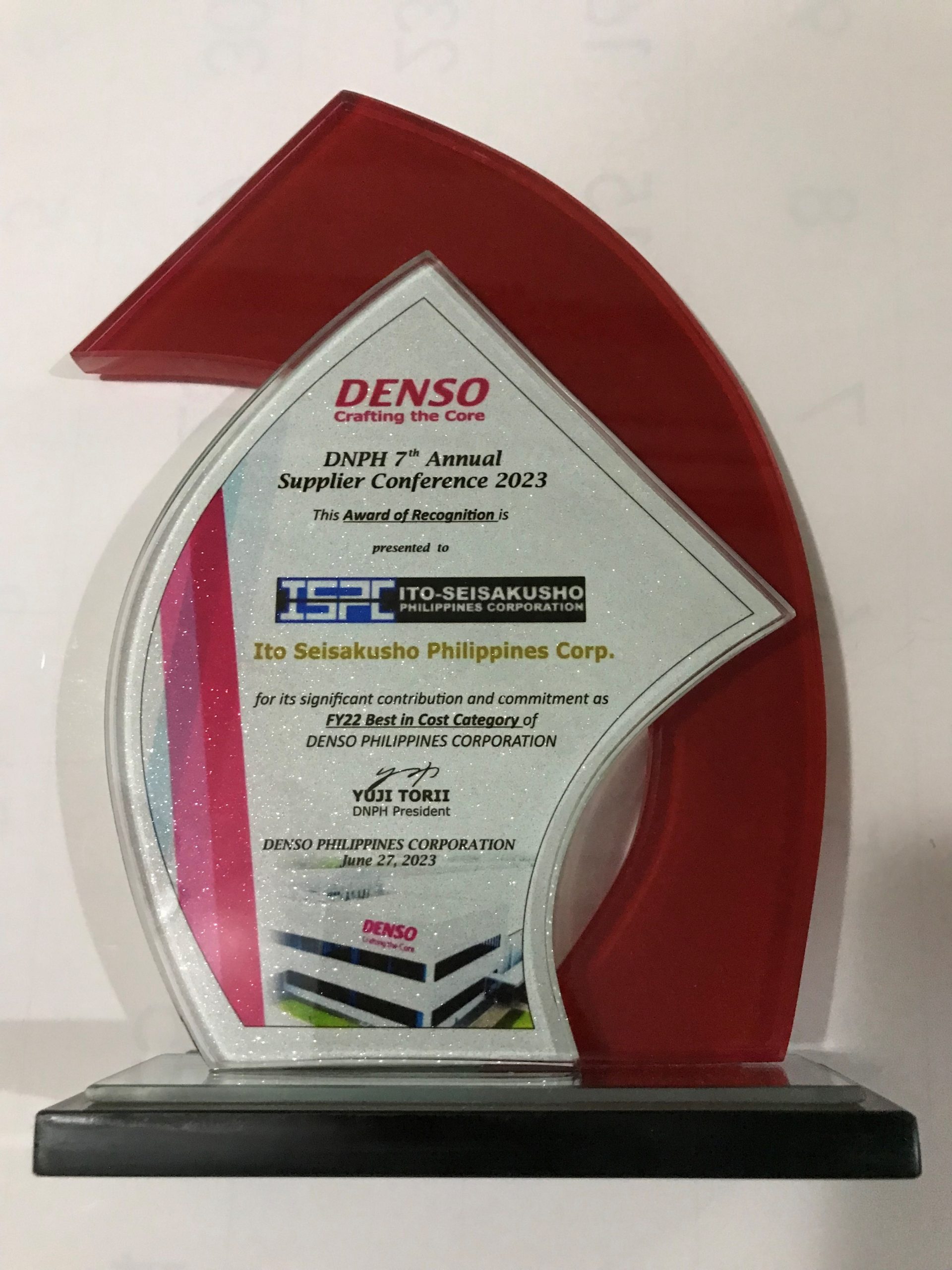 DENSO PHILIPPINES CORPORATION様より、弊社フィリピン拠点がBest in Costの賞を頂きました。 - 株式会社 ...